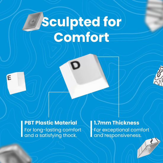 White Topo Canyon Keycaps | Deskr