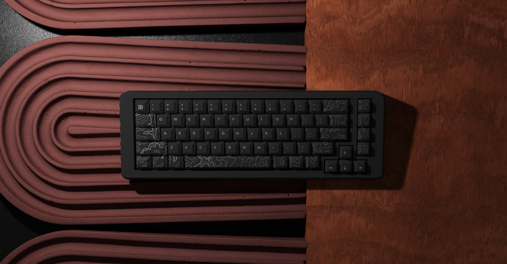 Black Topo Canyon Keycaps | Deskr