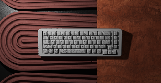 White Topo Canyon Keycaps | Deskr